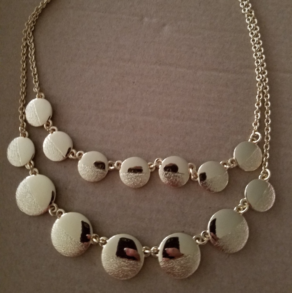 Reversible Double Gold Chain Statement Necklace - Gem